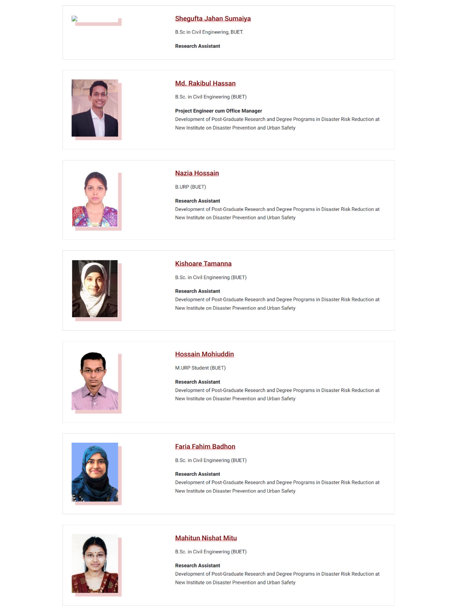 FACULTY & STAFF – BUET-JIDPUS